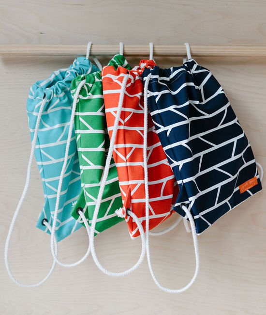 Drawstring Bag – Convergence – Green - Laura Spring